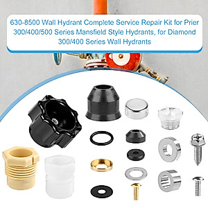 630-8500 Complete Wall Hydrant Repair Kit, Outside Outdoor Faucet Replacement Parts Compatible with Prier 500 400 300 Series & Diamond 300/400 Series Wall Hydrants