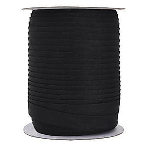 Mandala Crafts Double Fold Bias Tape for Sewing, Seaming, Binding, Hemming, Piping, Quilting, 1/2 Inch 55 Yards, Black