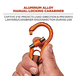 Ergodyne - 19822 Shock Absorbing Tool Lanyard with Two Self-Locking Carabiners, Tool Weight Capacity 10lbs, Squids 3110, Gray, Standard (3110F(x))