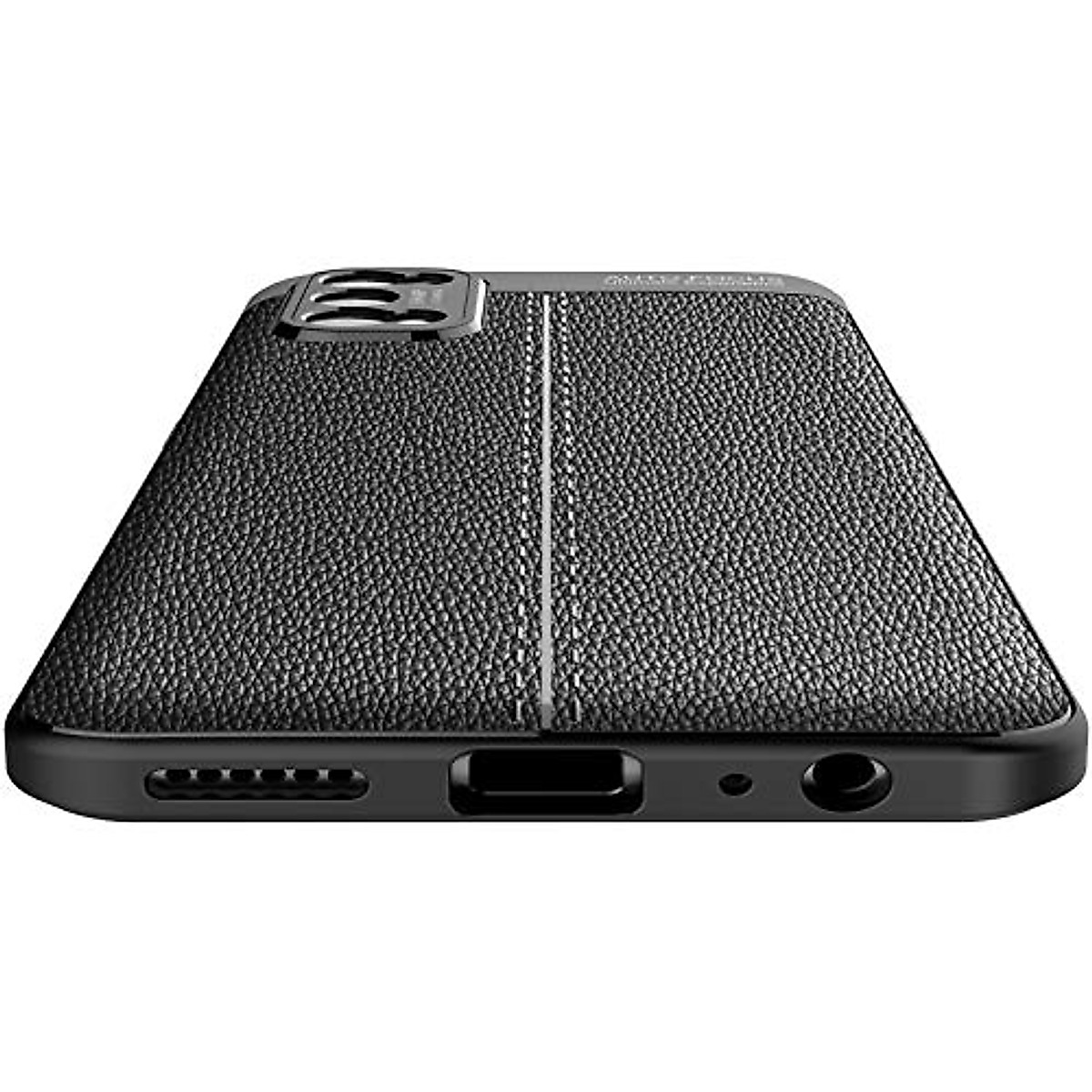 GUOQING for Oppo Realme 7 Pro Case,Shockproof High Impact Tough Rubber Rugged Hybrid Case Protective Anti-Shock Shatter-Resistant Mobile Phone CaseLeather Texture (Color : Black)