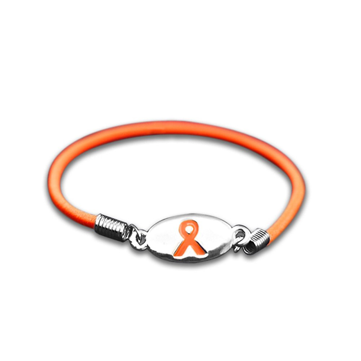 25 Pack Kidney Cancer Awareness Stretch Bracelets – Inexpensive Orange Ribbon Bracelets for Kidney Cancer Awareness Fundraisers, Events and Gift-Giving