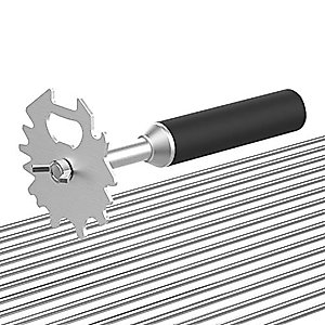 BBQ Grill Scraper -Stainless Steel Barbecue Grill Grate Cleaner-Unique Long Handle Design BBQ Cleaning Tools-Safer Than Wire Brush-Works with Most Grill Grates (Silvery)