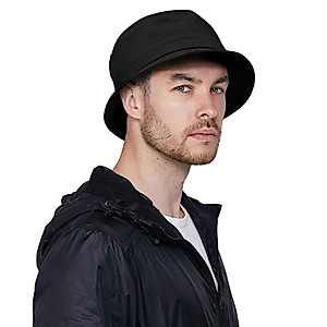 DOCILA Black Bucket Hat for Men Women Waterproof Rain Hats Packable Summer Fishing Golf Sun Caps Quick Dry Fisherman Hats Sombrero