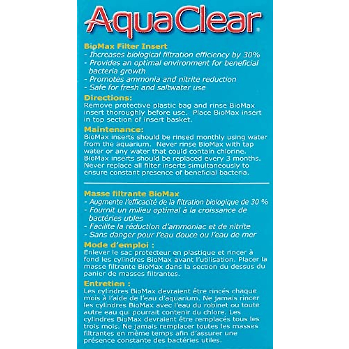 AquaClear 20 BioMax, Aquarium Filter Replacement Media, A1370A1