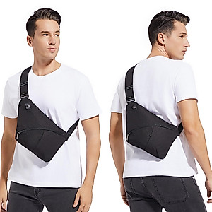 VADOO Anti-Theft Crossbody Bag for Women and Men, Personal Flex Bag RFID Blocking Shoulder Chest Bag Lightweight Sling Bag for Travel Sport