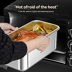 Irishom Food Storage Containers with Lids Airtight Food Grade 316 Stainless Steel Large Capacity Leakproof Kitchen Storage Container (5.6L)