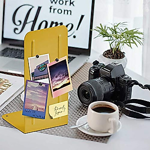 Acrimet Jumbo Premium Metal Bookends 9" (Heavy Duty) (Yellow Color) (1 Pair)