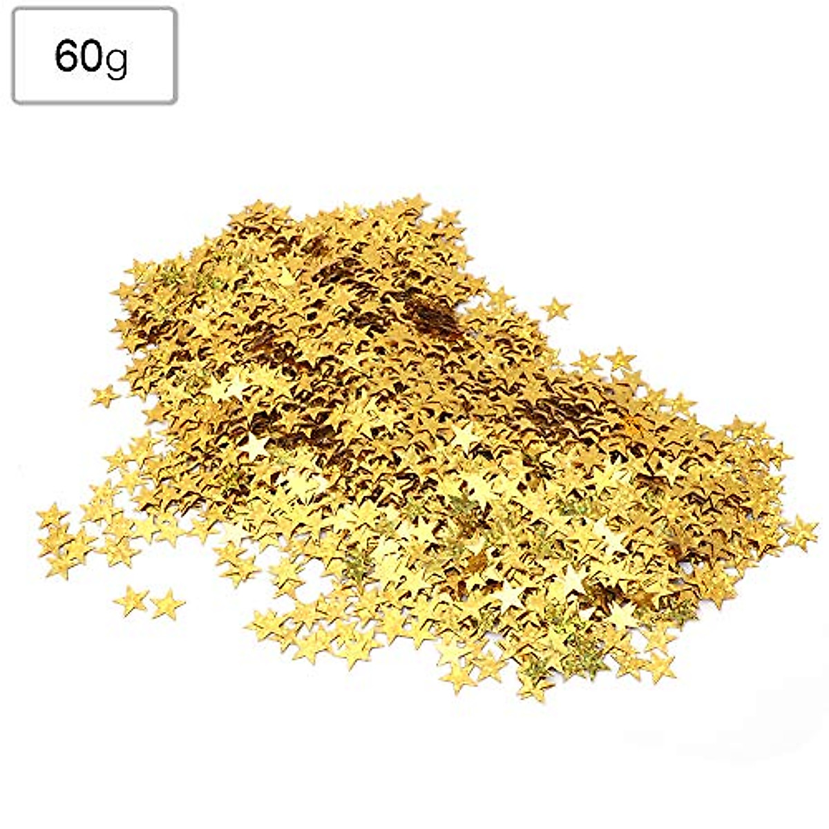 4000Pcs Star Confetti, 10mm PVC Star Table Confetti Star Glitter Sequins Confetti Baby Shower Party Sprinkles for Wedding Party Table Scatter Birthday DIY Decoration (60g) (laser gold)