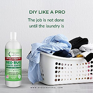Hygea Natural Extra Strength Bed Bug, Lice and Mite Spray Treatment kit - Natural Non Toxic, Safe & Odorless. Includes: 24 Oz bed bug spray and 32 Oz bed bug laundry additive