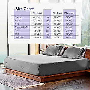 YnM Cooling Bed Sheet Set with 100 Percent Rayon Derived from Bamboo, 400TC Fabric with 2 Pillowcases and Flat Sheet, Deep Pocket Fit 19'', Silky-Soft & Sweat Wicking, 4 Piece (Queen, Dark Grey)