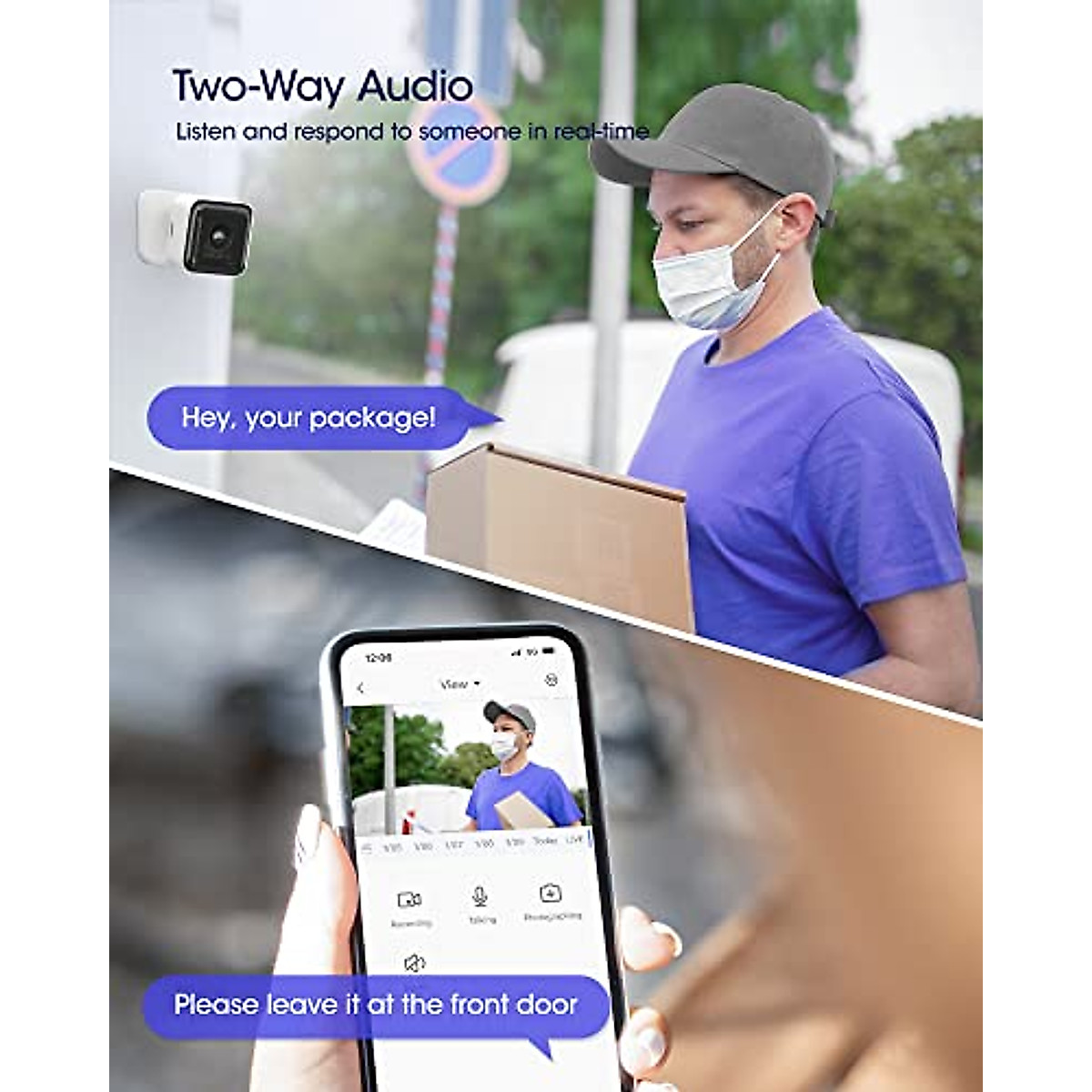 Xbro Security Camera and Baby Monitor, 1080P HD WiFi Indoor Camera Includes Night Vision, Motion&Sound Detection, 2-Way Audio, Cloud & SD Card Storage, Work with Alexa and Google Assistant, 3 Pack