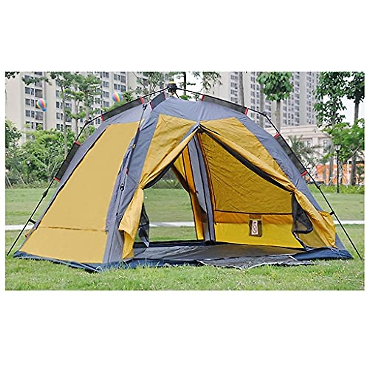 AyfeS Tent for Camping Hexagonal Camping Tent 3 4 Person Automatic Pop Up Family Tent with 2 Doors,Upf50 Waterproof for 4 Seasons Large Space for Picnic Outdoors