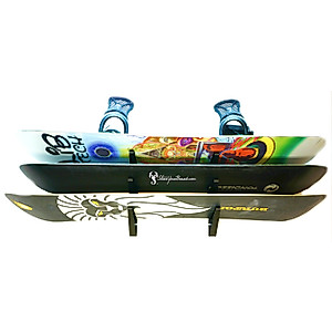 StoreYourBoard ABS Plastic Ski and Snowboard Storage Rack, Black, 20 in