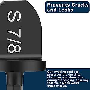 6PCS - Swaging Tool Hand Drill, Copper Tube Expander for Air Conditioner and Heater Equipment, 1/4'', 3/8'', 1/2'', 5/8'', 3/4'', 7/8'' Drill Bits Set