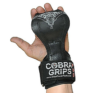 Cobra Grips PRO Weight Lifting Gloves Heavy Duty Straps Alternative Power Lifting Hooks for Deadlifts Wrist Wraps Support Bodybuilding (PRO Model for Men One Size, Black Rubber)