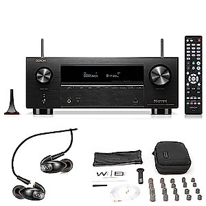 Denon AVR-X2800H 7.2-Channel 8K Network AV Receiver with W80-V3 in-Ear Earphones