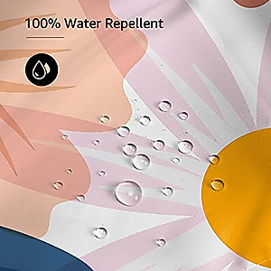 VEGA U Floral Fabric Shower Curtain for Bathroom, Botanical Flower Bath Decor with Hooks, Hotel Quality, 72x72 Inch