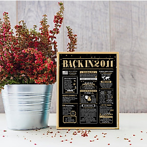 BGTCARDS 13th Birthday Card, 13th Birthday Decorations for Girls, 13th Birthday Gifts for Daughter, Back in 2011 Birthday Card, Black Gold