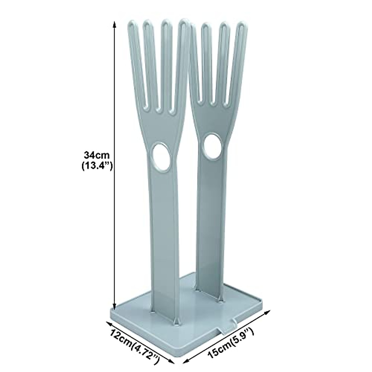 Kitchen Glove Holder Mitten Dryer Reusable Bag Dish Towel Drying Organizer Plastic Washing Rack Sink Hanger Stand(Blue)