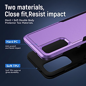 Warsia for Galaxy S20 Case,Samsung S20 Case,with Screen Protector [Military Grade Drop Tested] Heavy-Duty Tough Rugged Shockproof Protective Case for Samsung Galaxy S20 6.2 inch, Purple