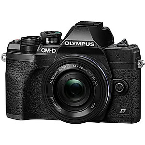 Olympus OM-D E-M10 Mark IV Digital Camera with M.Zuiko Digital ED 14-42mm f/3.5-5.6 EZ and M.Zuiko Digital ED 40-150mm f/4.0-5.6 R Lenses (Black) (2 Items)