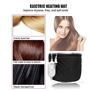 XNX 110V Electric Hair Cap,Hair Care Hat,Home Hair SPA Beauty Cap,Hair Steamer Thermal Heat Cap,Nourishing Hair Hat with 3 Mode Temperature Control Black