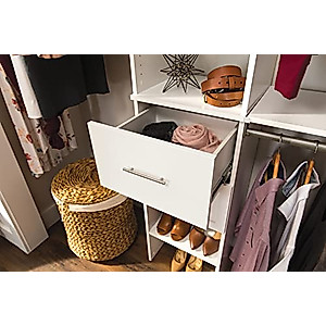 ClosetMaid SuiteSymphony Wood, Add On Accessory Modern Style, For Storage, Closet, Clothes, Size Units, Pure White/Satin Nickel, 16-Inch X 10-Inch Drawer