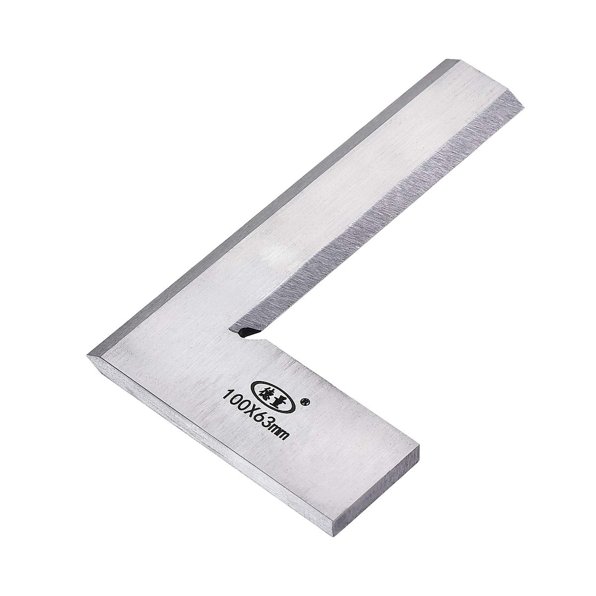 uxcell Precision Bevel Edge Machinist Square 4" x 2.5" (100x63mm) Engineer Woodworking Try Square Right Angle Ruler Solid Steel Square