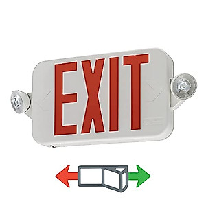 Lithonia Lighting RD M6 ECRG LED Emergency Light/Exit Combo Red/Green switchable, Round Lamp Heads, White