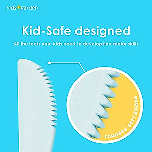 Kids garden Car Plate 8Pcs/Set Bamboo Children Dinnerware Sets - Dishwasher/Microwave Safe Includes Cutlery, Beautiful Plate, Separable Bowls & Cup Happy MealTime, Light Green, YK-001