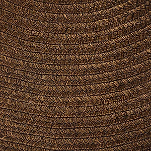 SUPERIOR Reversible Braided Indoor/Outdoor Area Rug, 4' Round, Cocoa