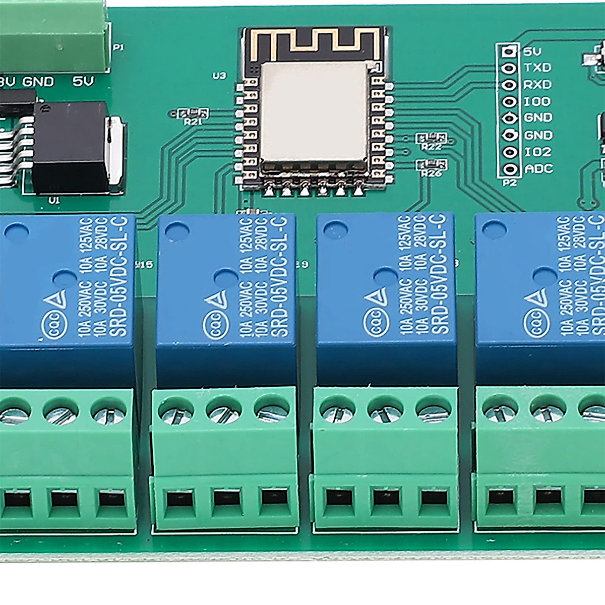 ESP8266 Relay Module, Relay Module 8‑Channel ESP8266 Development Board Development Board with 1 X Relay Module for Smart Home Control