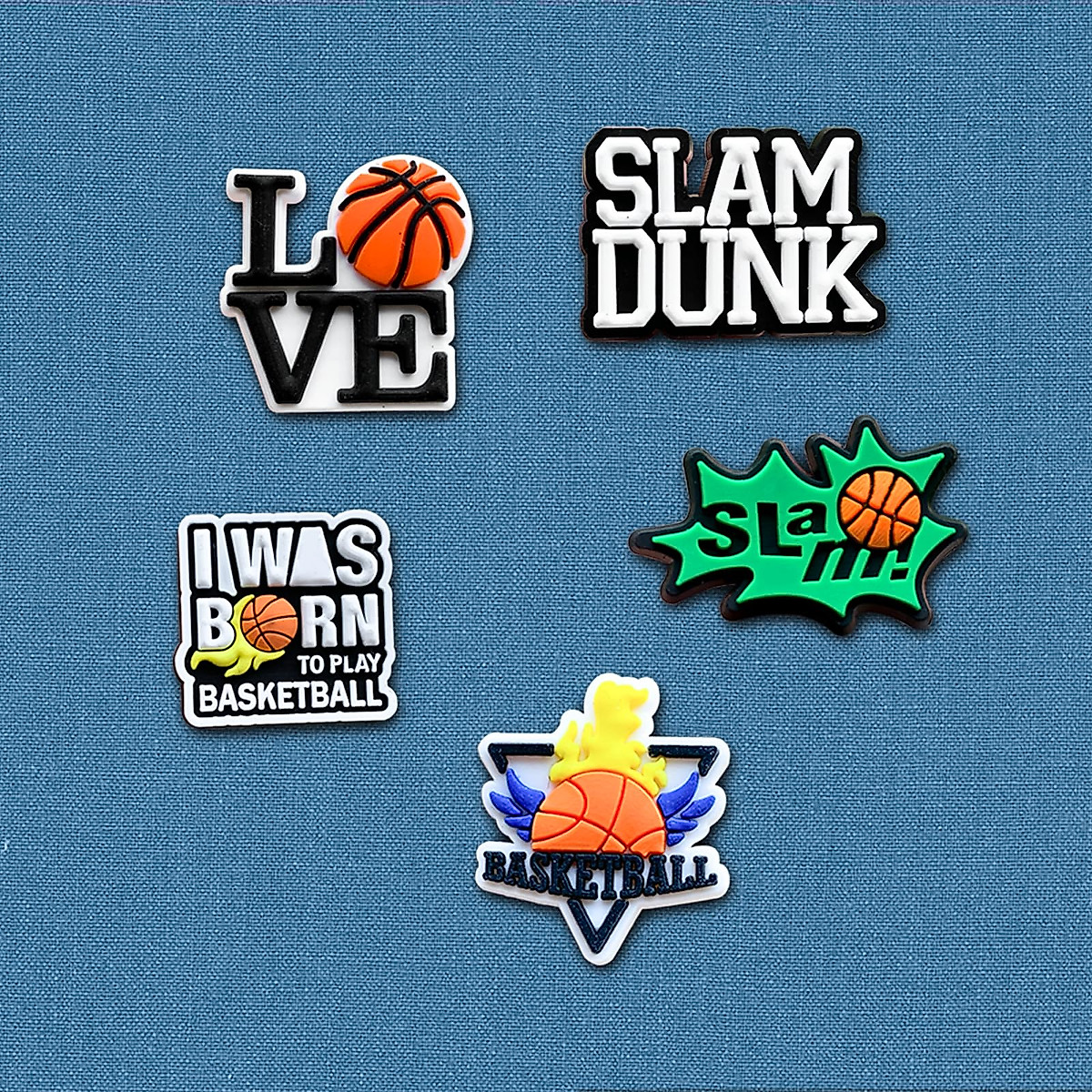 Xaldrichasta Basketball Shoe Charms for Clog Different Matching Sandals Wristbands Bracelets, Sports Ball Shoe Charms Decorations for Kids Teens Adults Party Gifts