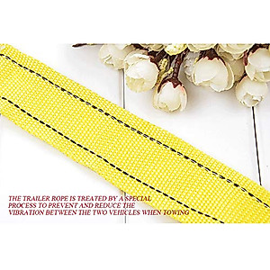 Tow Straps Heavy Duty with Hooks Double-Layer Towing Strap 2” x 13’ | 10000 LB Capacity Trailer Belt for Cars Trucks Jeeps Boats and More,Tow Rope Yellow