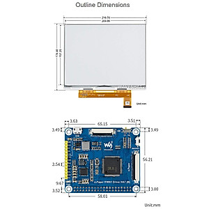 Coolwell Waveshare 10.3inch E-Paper E-Ink Display HAT for Raspberry Pi Series, 1872×1404 Pixels,2-16 Grey Scales, USB/SPI/I80 Interface