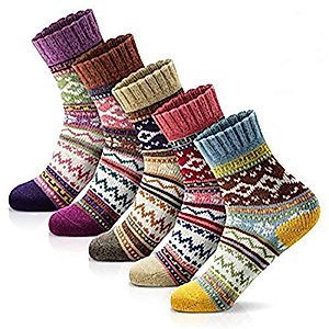 MORECOO Womens Socks Winter - Christmas Gifts for Women - Thick Wool Soft Warm Fuzzy Cozy Socks for Women