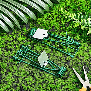 Qualirey 4 Pcs Outdoor Gopher Trap Easy Set Mole Trap Weather Resistant Gopher Killer Vole Trap for Lawn Garden Farm (Green)