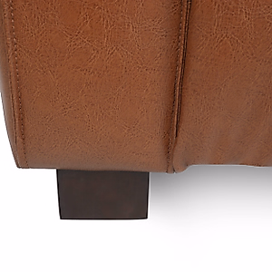 Christopher Knight Home Goyette Sofas, Cognac Brown + Dark Walnut