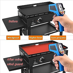 ClimbFun Wind Guard for Blackstone 28 Inch Griddle Wind Screen Blackstone Griddle Accessories Grill Wind Blocker Flat Top Gas Grill Compatible with Rear Grease Cup Hood Lid Side Shelf……