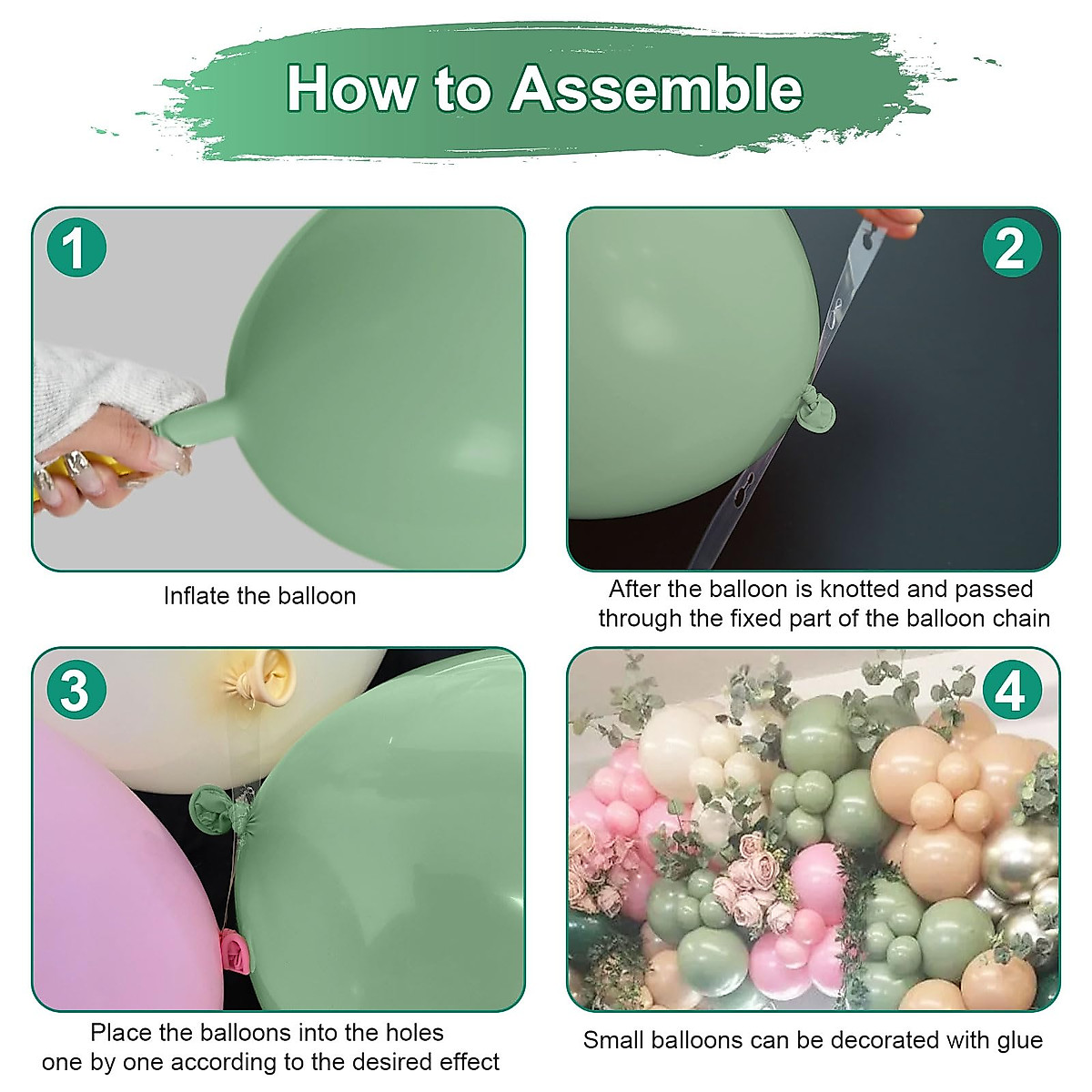 128Pcs Sage Green and Pink Balloon Arch Kit, Dusty Olive Green Blush Peach Beige Cream White Gold Latex Balloon Garland Kit for Girl Jungle Safari Baby Shower Woodland Birthday Party Decorations