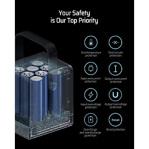 CUKTECH 30 Power Bank, 40,000mAh Power Station, 140W Laptop Power Bank, 144Wh Outdoor Generator, Multi-Port for 5 Devices, Fast & Wireless Charging, Portable Handle for Travel, Camping, Business Trip