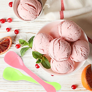 Mini Ice Cream Dessert Taster Spoons Multi Colors Disposable Plastic Tasting Spoons for Ice Cream, Yogurt