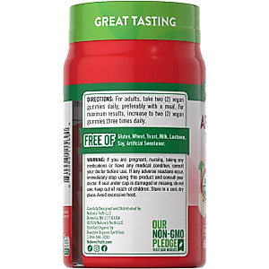 Nature's Truth Organic Apple Cider Vinegar Gummies | 60 Count | Vegan, Gluten Free & Non-GMO Supplement | USDA Organic | Apple Flavor