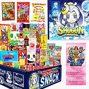 SHOGUN CANDY, 40 Pcs Japanese Snacks and Japanese Candy, Popin Cookin Japanese Snack Box, Kawaii Dagashi Box, (TSUKUYOMI Mystery BOX)