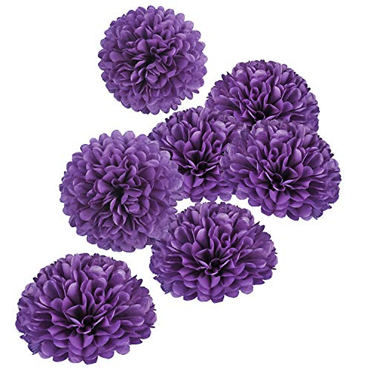 MISU 10" Purple Tissue Pom Poms DIY Tissue Paper Flowers for Birthday Wedding Baby Shower Tea Party Dessert Table Decoration, Pack of 18