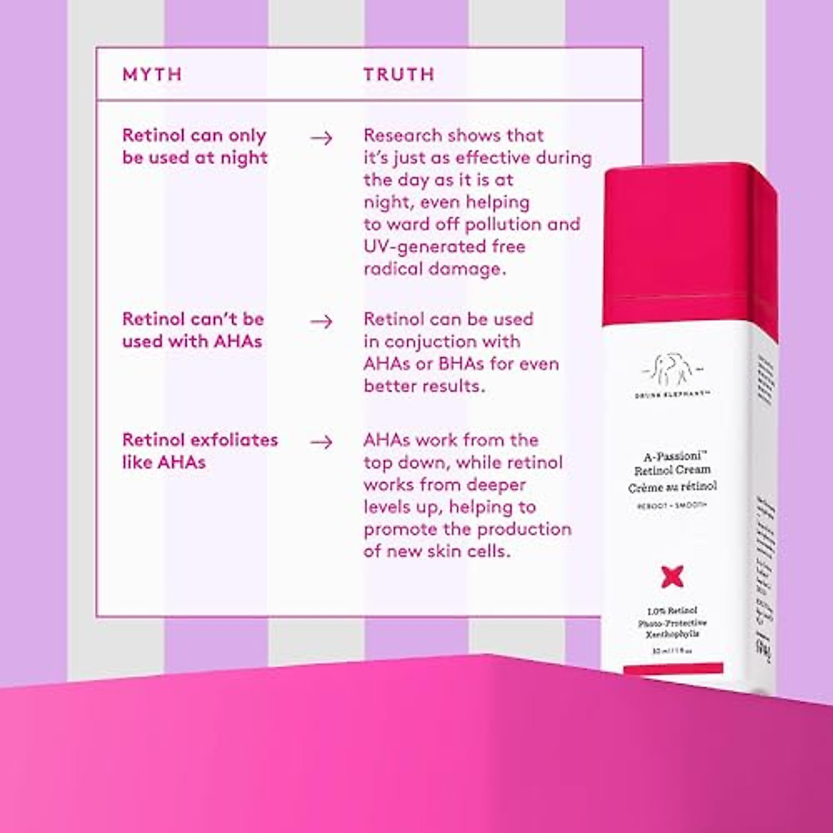 Drunk Elephant A-Passioni Retinol Anti-Wrinkle Cream. Restorative and Vegan Face Cream with Vitamin F (10 mL / 0.33 Fl Oz) (Midi)