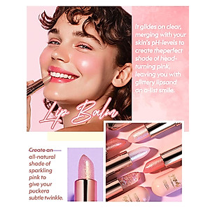 Glimmer Balm, Tinted Lip Balm Long Lasting PH Lipstick, Color Changing Lipstick Natural Chapstick, Glitter Pink Shade Lipstick (Unicorn)