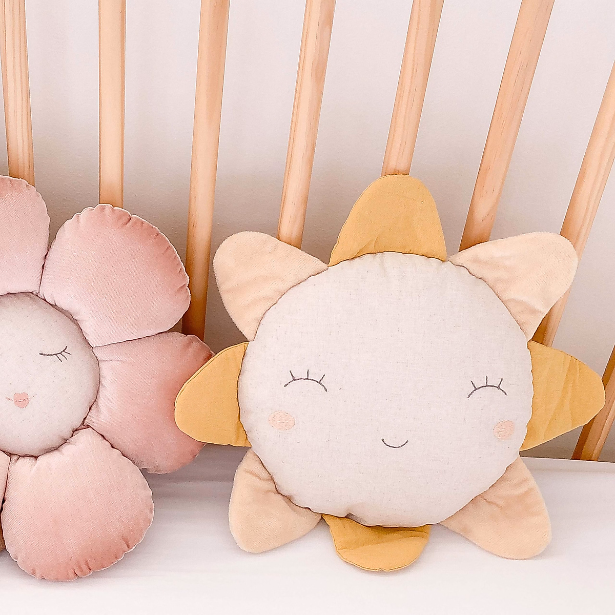 MON AMI Sunny Day Sun Shaped Pillow – 14.5”, Plush Floor Pillow & Decorative Cushion for Child’s Nursery, Bed or Couch, Cute Room Décor