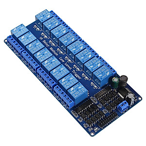 AOICRIE 12V 16-Channel Relay Interface Board Module Optocoupler LED LM2576 Power for Arduino DIY Kit PiC ARM AVR