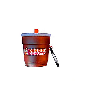 Airpods Protective Cover, 3D Cute and Fashionable Cartoon Milk Tea Cup Design, Soft Silicone Protective Cover, for Apple AirPods 2 &1 Cases , and Comes with a Keychain Accessory (Brown)